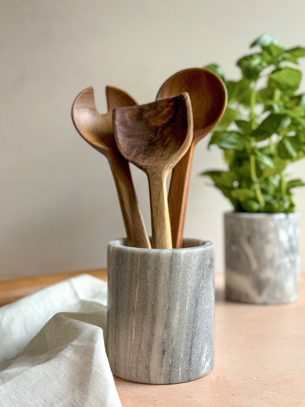 French Kitchen Marble Utensil Holder | Kitchen Countertop Basil Pot Ho ...